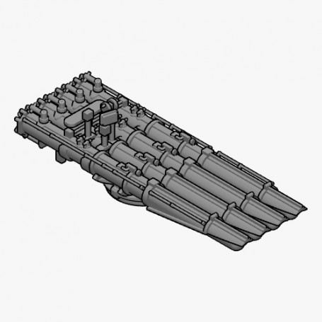 21in. quadruple torpedo tubes (x2)