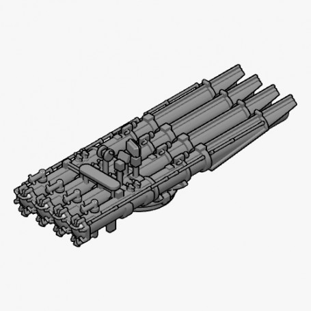 21in. quadruple torpedo tubes (x2)