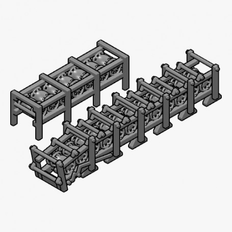 Mk.9 Mod.0 Release Tracks for Mk.9 Depth Charges + stowage racks (x2)