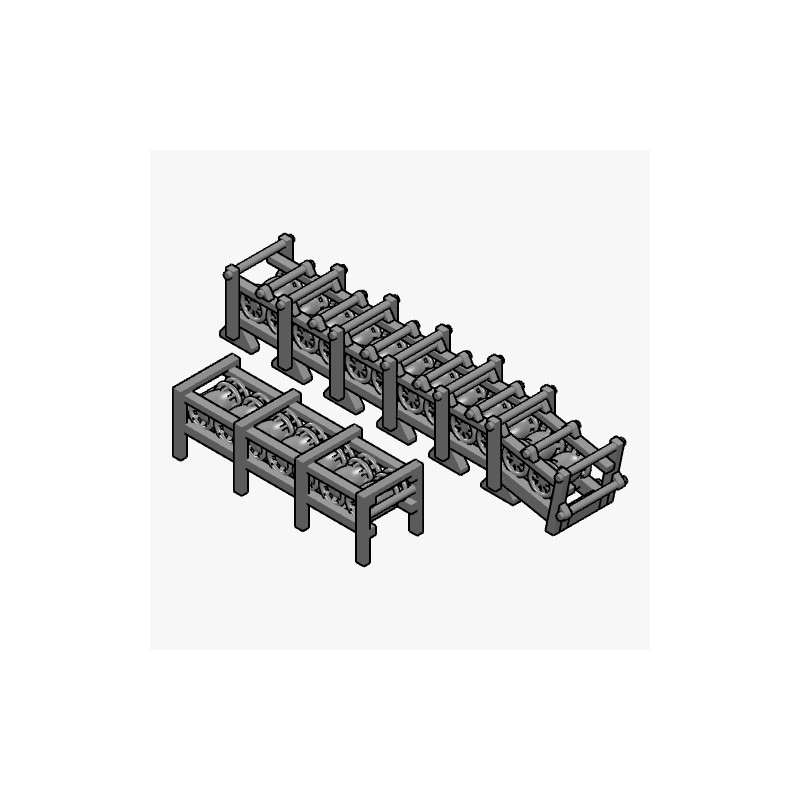 Mk.9 Mod.0 Release Tracks for Mk.9 Depth Charges + stowage racks (x2)