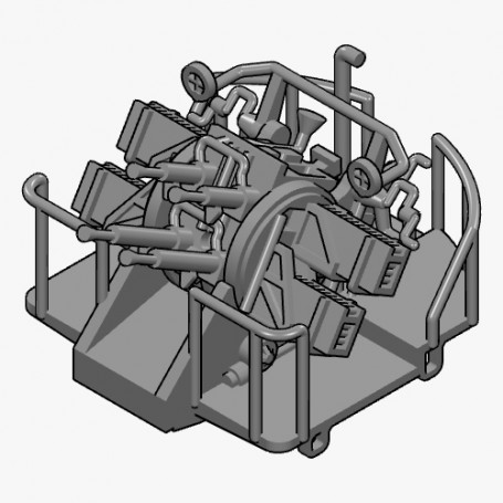 2 pdr. Pom Pom Mk.VIII gun on quad mount Mk.VII (x3)