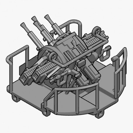 2 pdr. Pom Pom Mk.VIII gun on quad mount Mk.VII (x3)