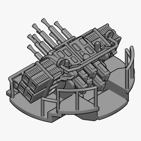 2 pdr. Pom Pom Mk.VIII gun on octuple mount Mk.V (x2)