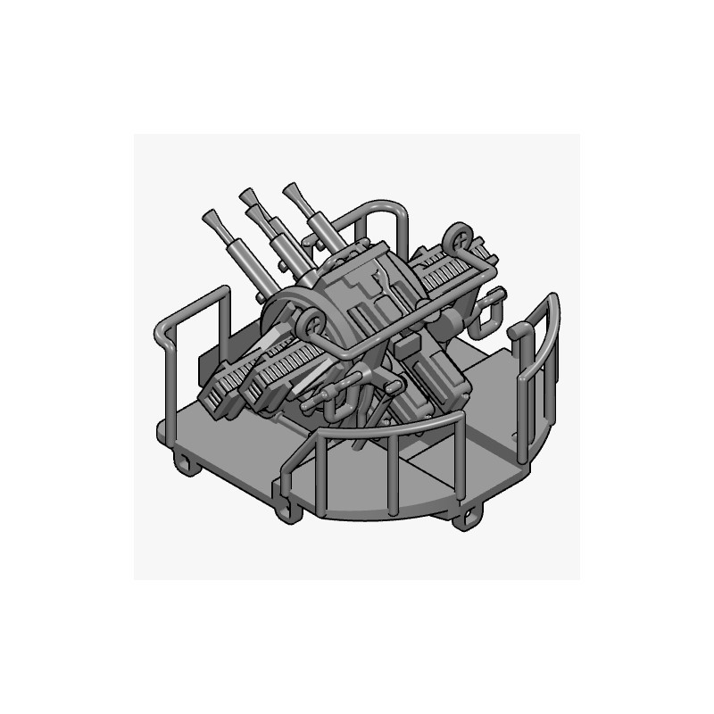 Canon Pom Pom de 2 pdr. Mk.VIII sur affût Mk.VII quadruple (x3)