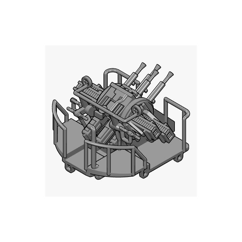 Canon Pom Pom de 2 pdr. Mk.VIII sur affût Mk.VII quadruple (x3)