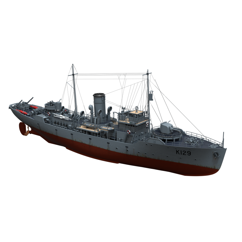 HMCS Agassiz, short forecastle and minesweeping gear