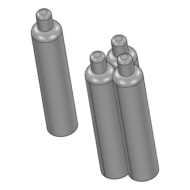 Oxygen, nitrogen bottles set (x50)