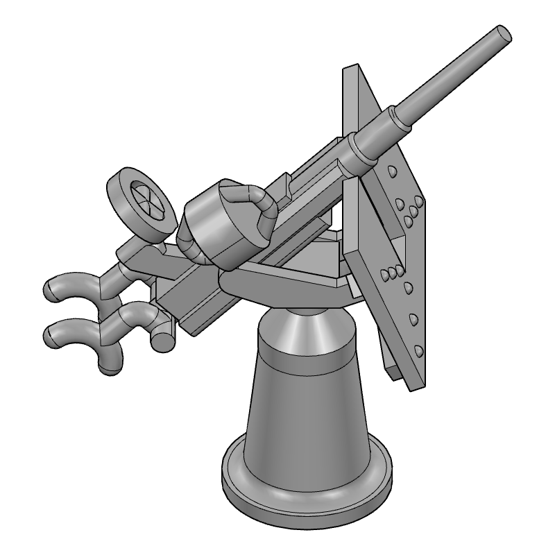 20mm Oerlikon gun elevation 45° (x8)