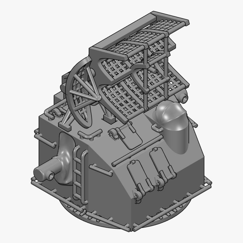Mk.37 gun director with cupola and Mk.12 & Mk.22 antennas (x2)