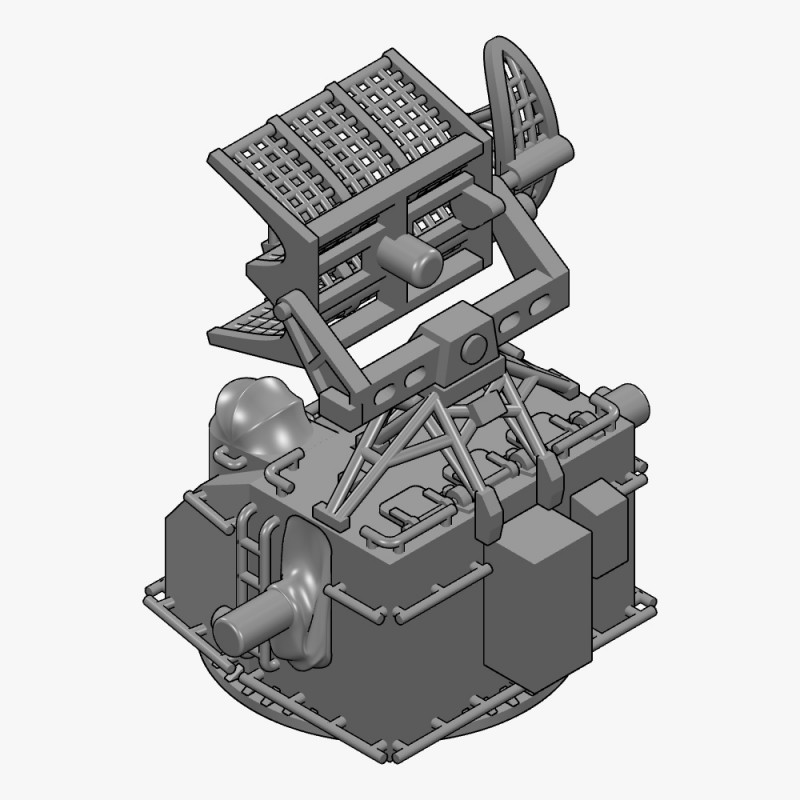 Mk.37 gun director with cupola and Mk.12 & Mk.22 antennas (x2)