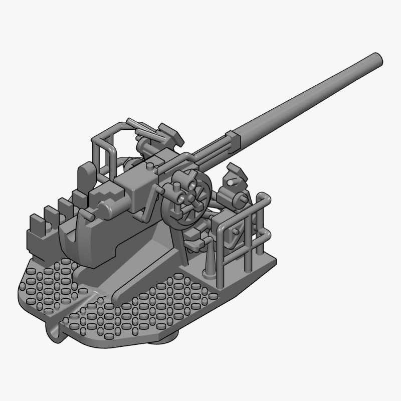 5in./38 Mk.21 gun on open platform (x6)