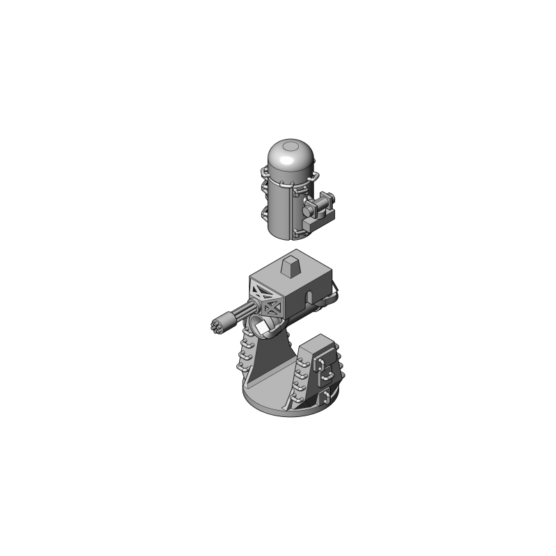Phalanx CIWS 20mm rotating gun (x4)