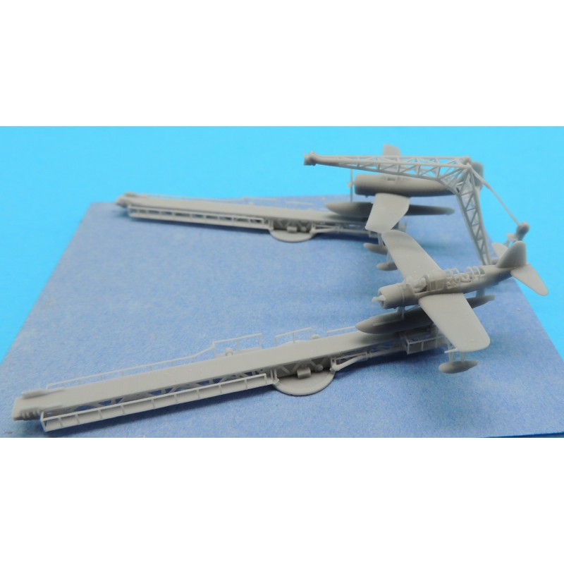 US Navy fast battleships catapults and crane detail set Seaplane type ...