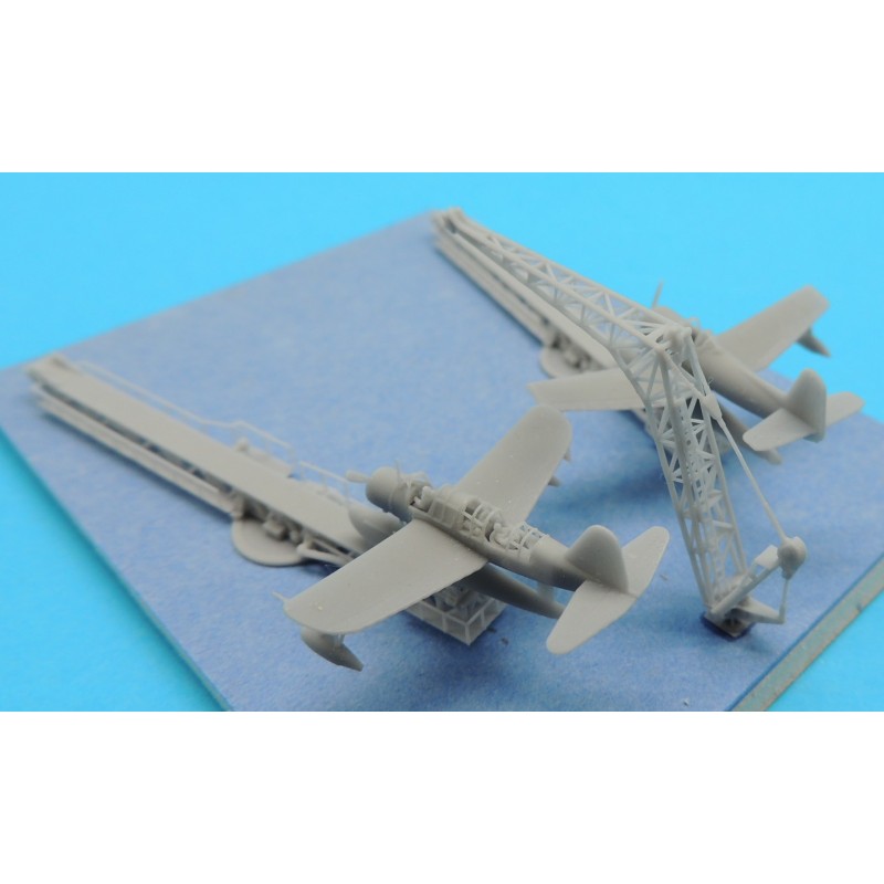 US Navy fast battleships catapults and crane detail set Seaplane type ...