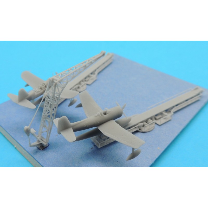 US Navy fast battleships catapults and crane detail set Seaplane type ...