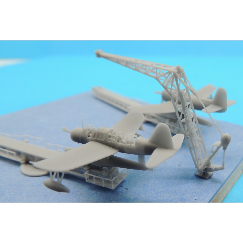US Navy fast battleships catapults and crane detail set Seaplane type ...