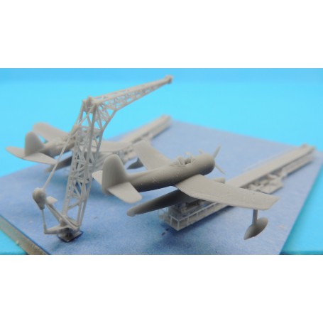 US Navy fast battleships catapults and crane detail set Seaplane type ...