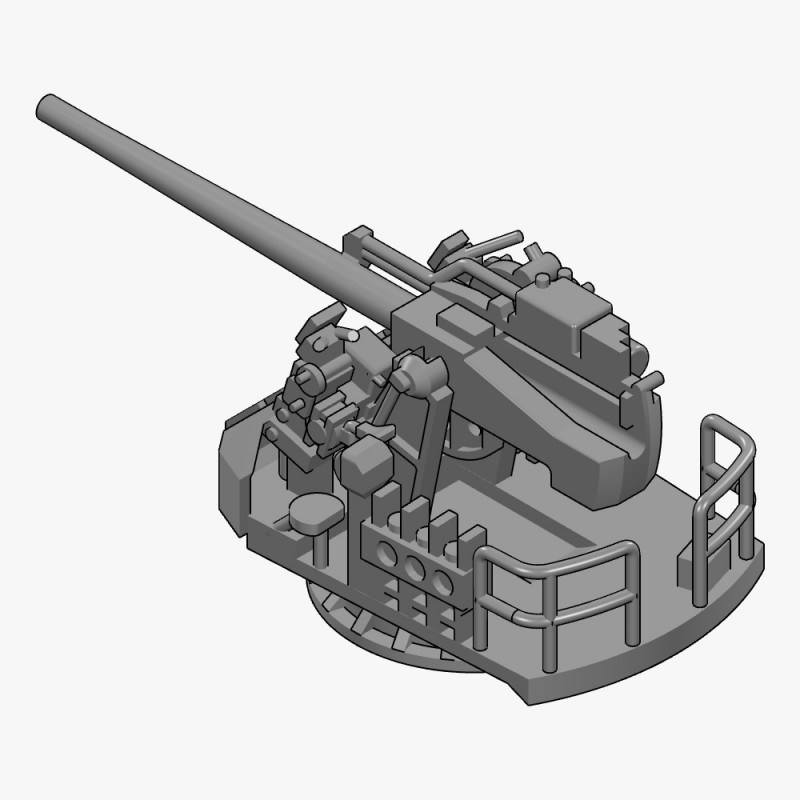 5in./38 Mk.30 gun on open platform (x4)