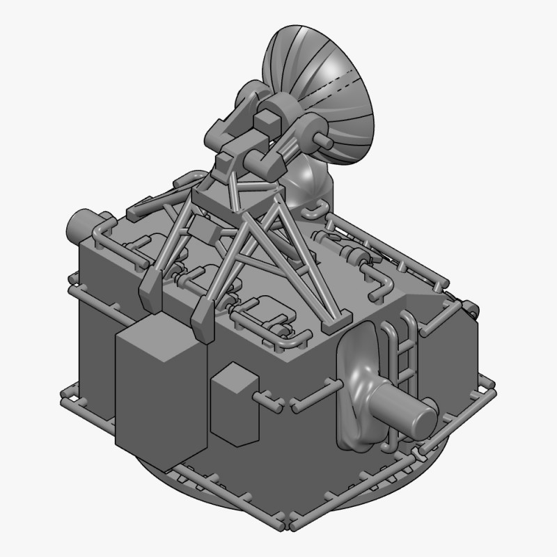 Mk.37 gun director with cupola and Mk.25 radar antenna (x2)