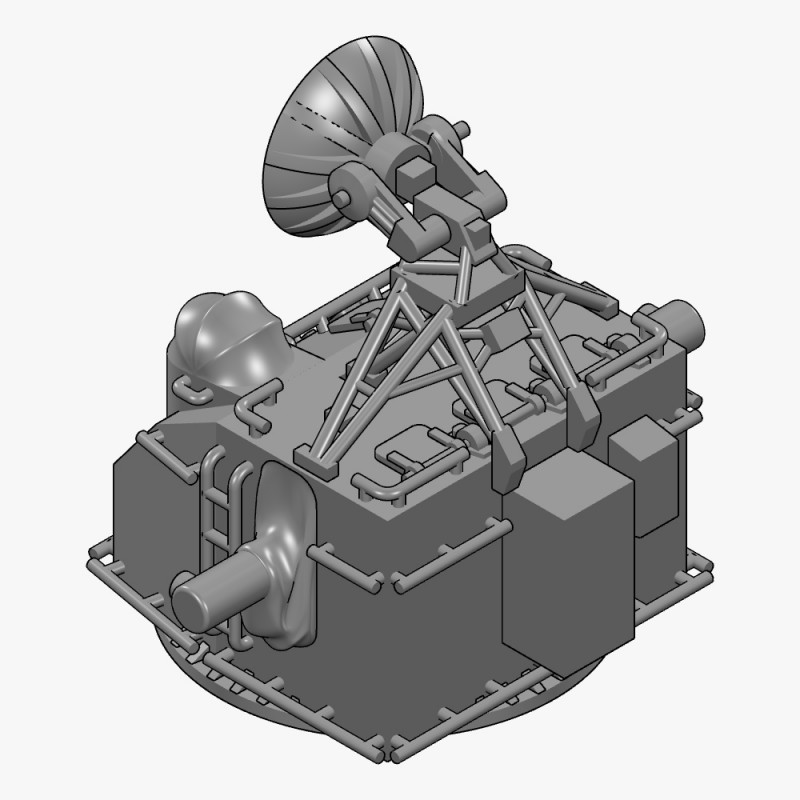 Mk.37 gun director with cupola and Mk.25 radar antenna (x2)